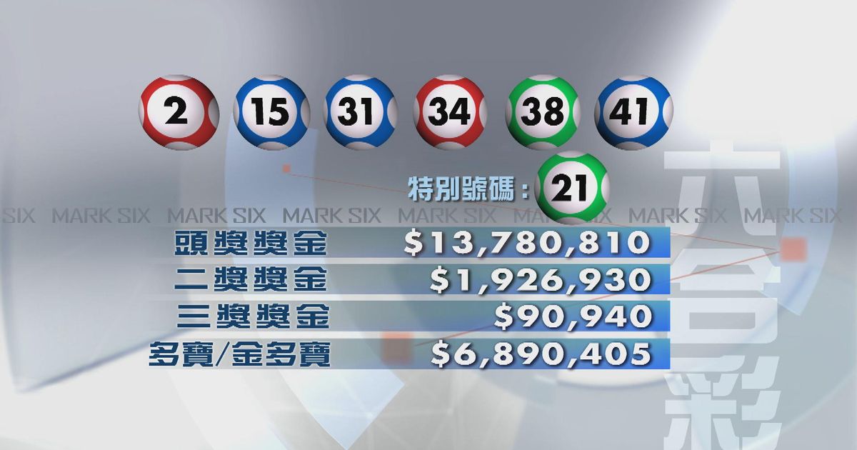 六合彩結果：頭獎半注中 每注派逾1300萬元 | 無綫新聞TVB News
