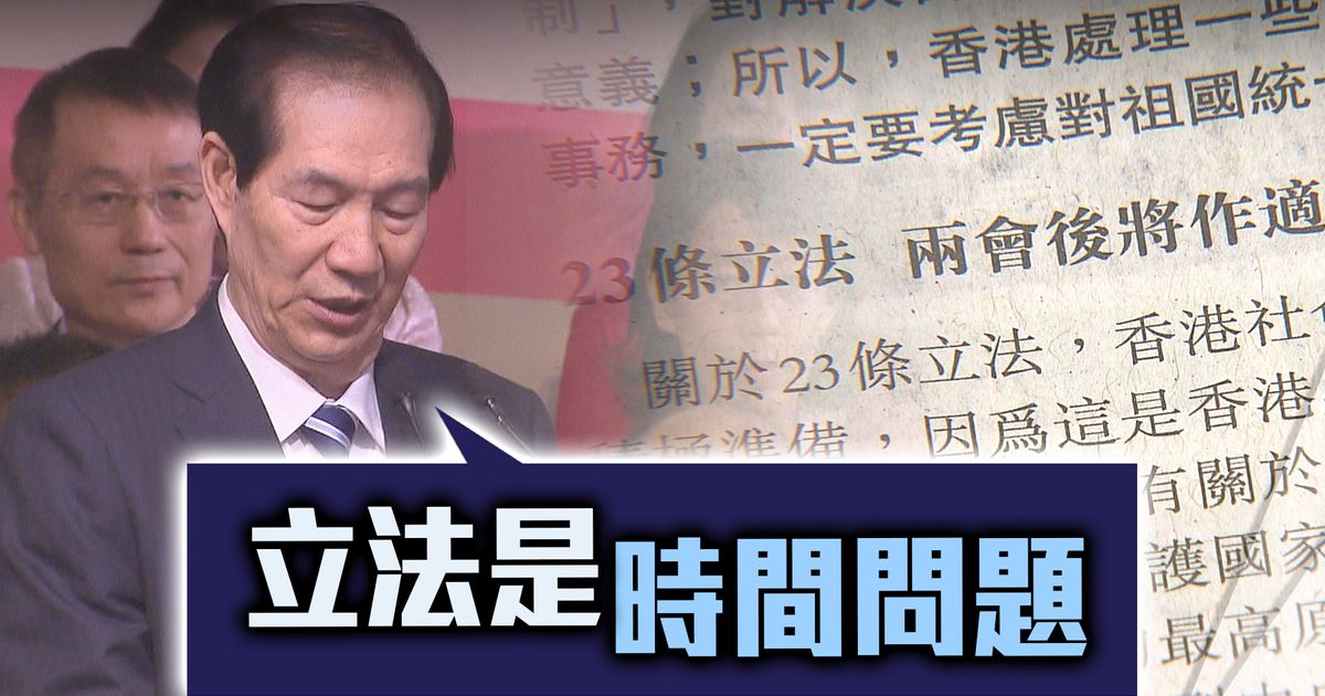 盧文端料兩會後中央將具體審視23條立法 | 無綫新聞TVB News