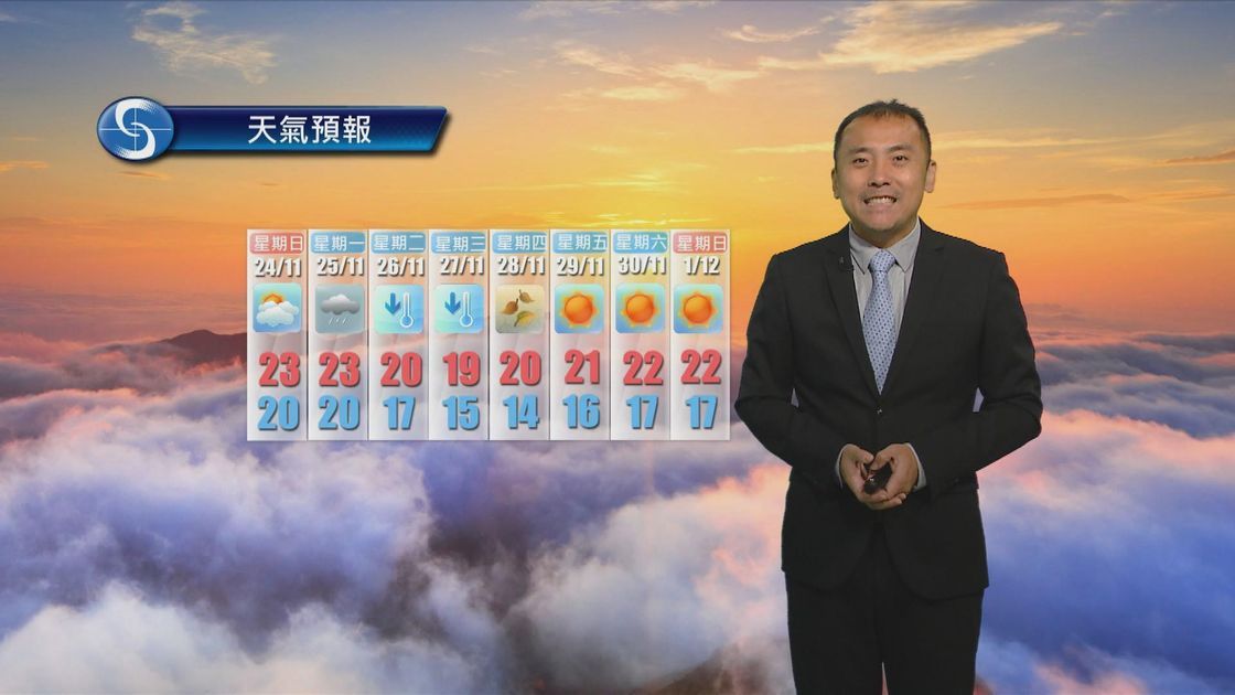 11月23日 早晨天氣 | 無綫新聞TVB News